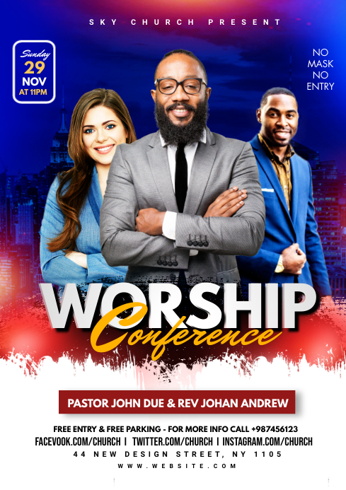 worship conference flyer template | PosterMyWall