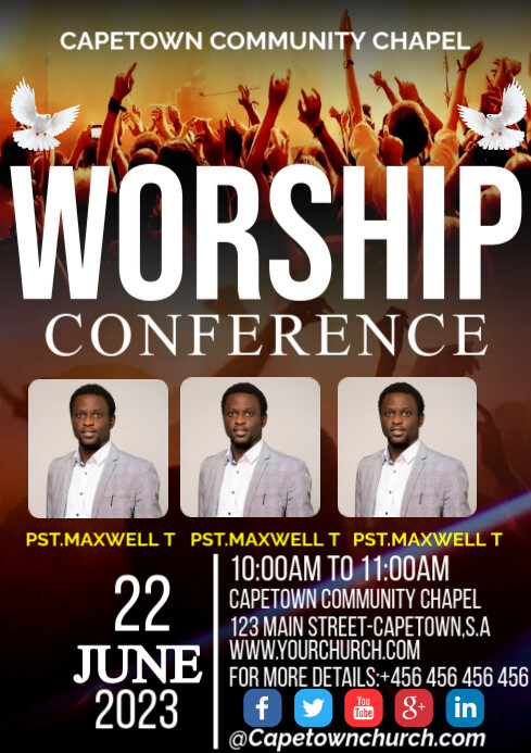 Modèle worship conference flyer template | PosterMyWall