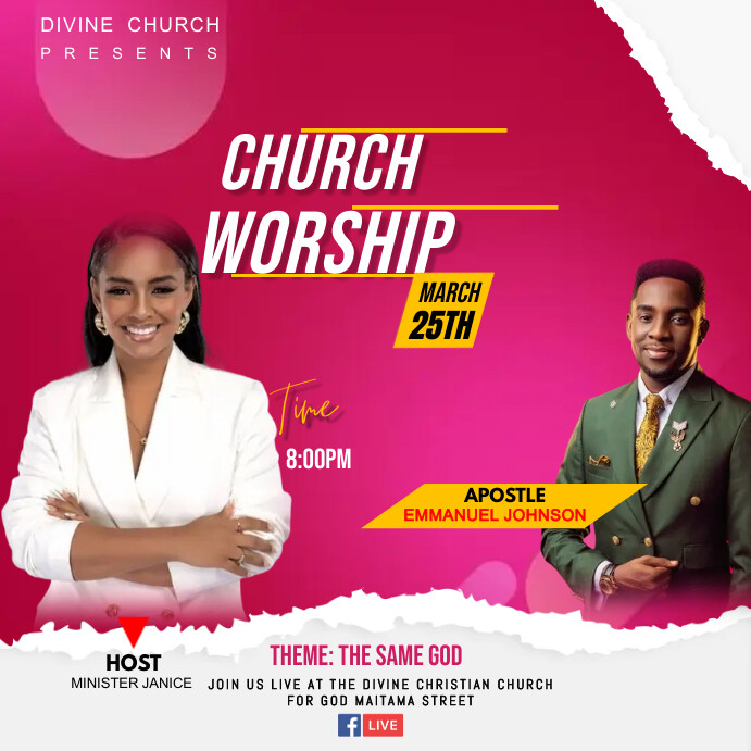 worship design invitation flyer Template | PosterMyWall