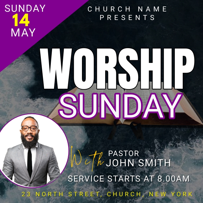 WORSHIP Template | PosterMyWall