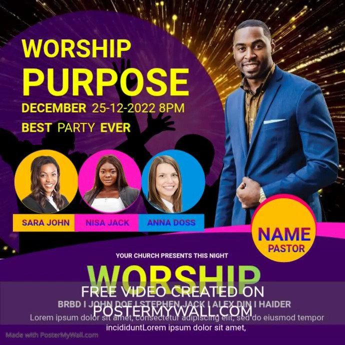 Copy of Worship | PosterMyWall