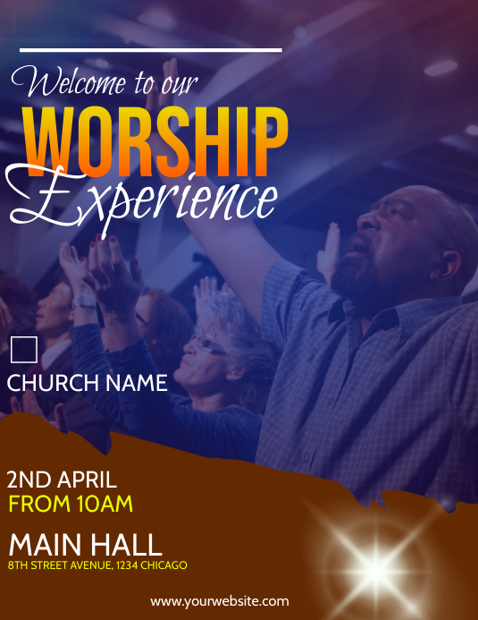 worship experience flyer Template | PosterMyWall