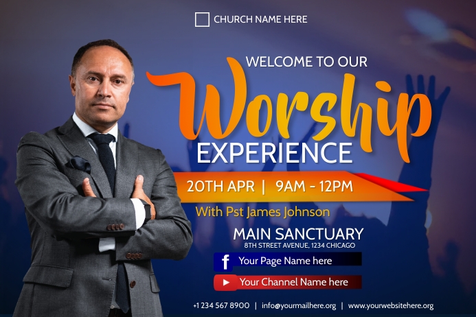 worship experience flyer Template | PosterMyWall