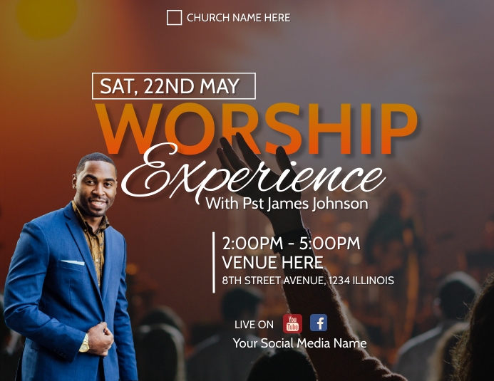 worship experience flyer Template | PosterMyWall
