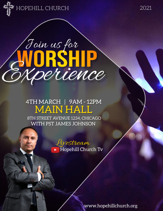 worship experience flyer Template | PosterMyWall