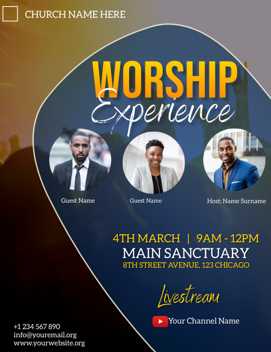 worship experience flyer Template | PosterMyWall
