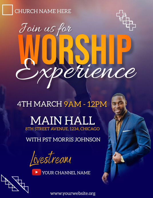 worship experience flyer Template | PosterMyWall