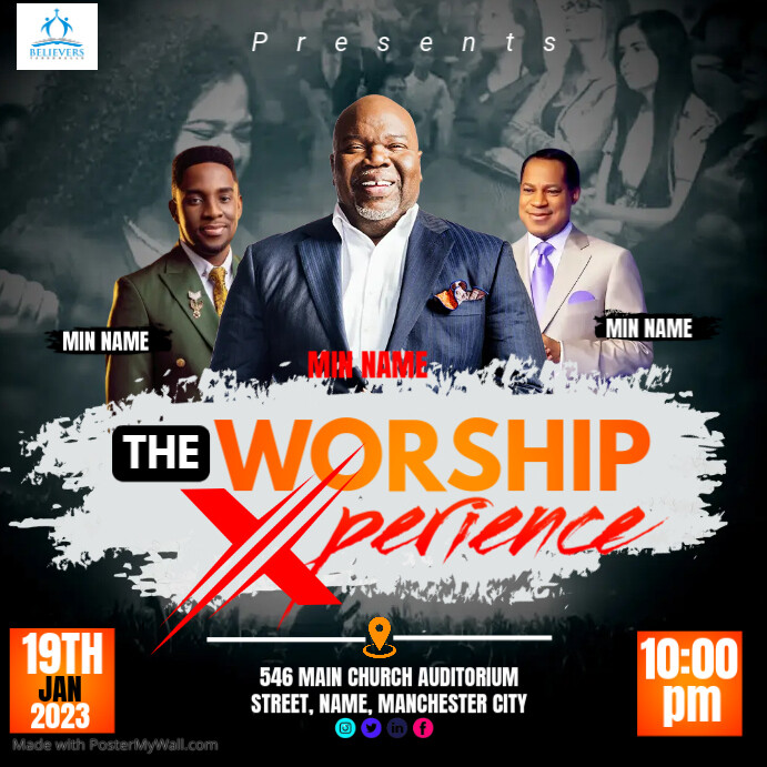 worship experience flyer Template | PosterMyWall