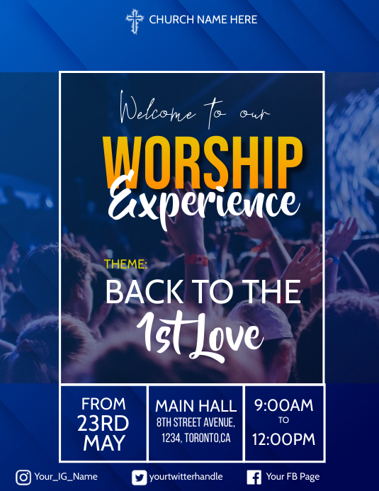worship experience flyer Template | PosterMyWall