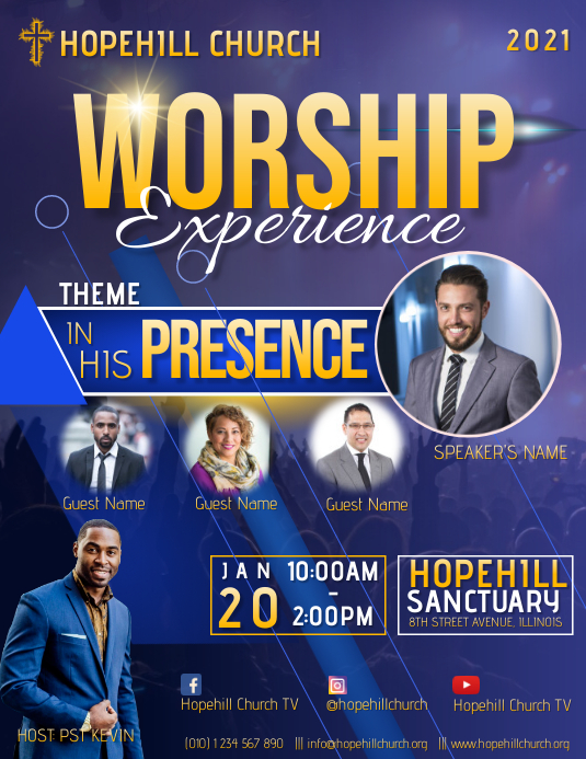 worship experience flyer Template | PosterMyWall