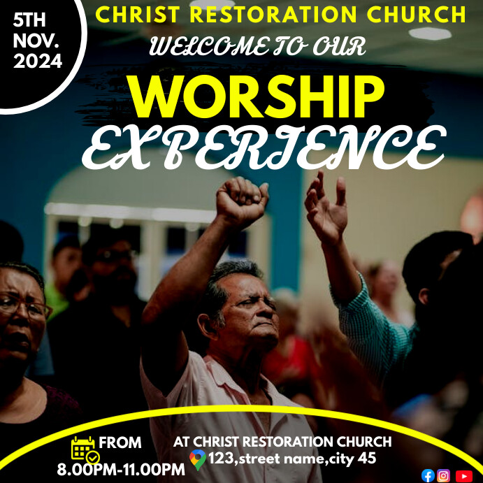 worship experience flyer template | PosterMyWall