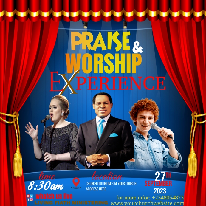 WORSHIP EXPERIENCE FLYER TEMPLATE | PosterMyWall