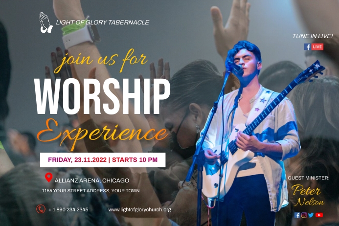 WORSHIP EXPERIENCE POSTER Template | PosterMyWall