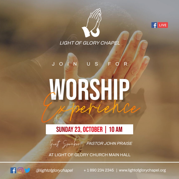 WORSHIP EXPERIENCE POSTER Template | PosterMyWall