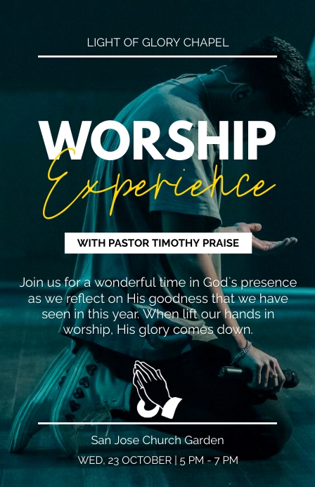 WORSHIP EXPERIENCE POSTER Template | PosterMyWall