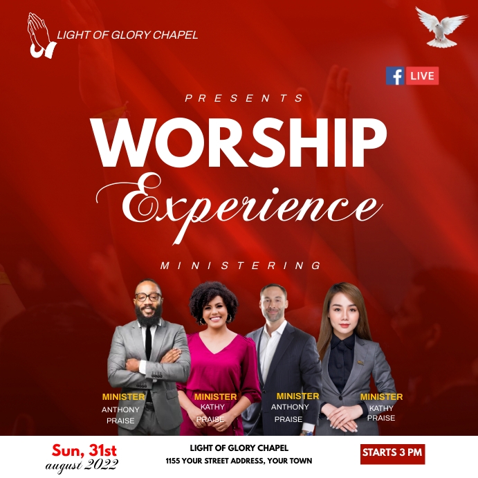 WORSHIP EXPERIENCE POSTER Template | PosterMyWall