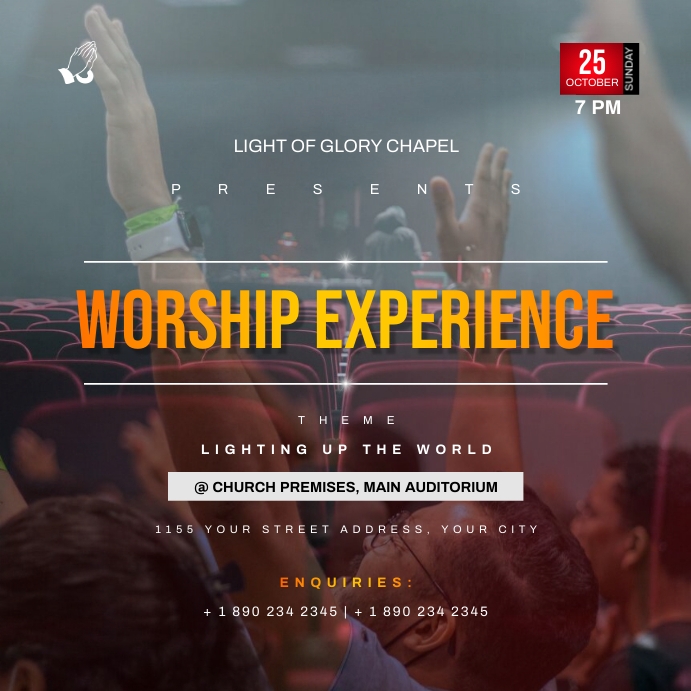 WORSHIP EXPERIENCE POSTER Template | PosterMyWall