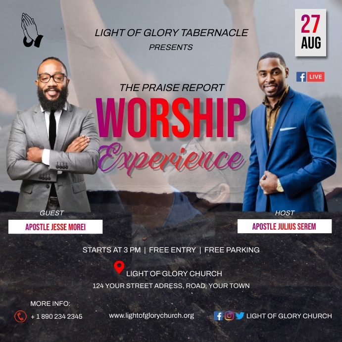 WORSHIP EXPERIENCE POSTER Template | PosterMyWall