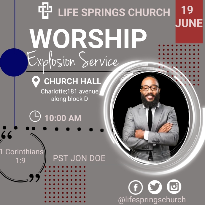 WORSHIP EXPLOSION Template | PosterMyWall