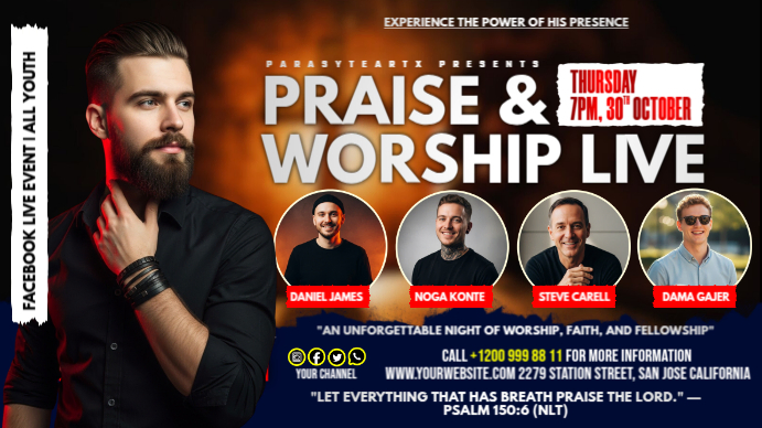 Worship Explosion: A Night of Praise Template | PosterMyWall