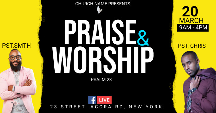 worship flyer, worship poster, church poster Template | PosterMyWall