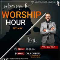 WORSHIP HOUR Template | PosterMyWall