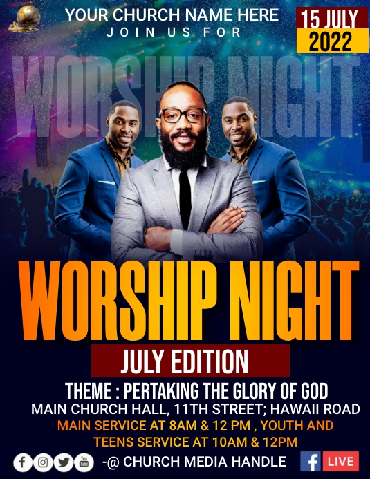 worship night Template | PosterMyWall