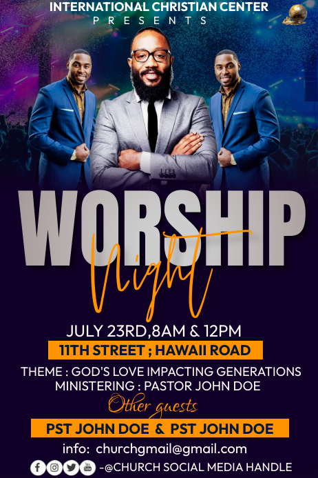 worship night Template | PosterMyWall