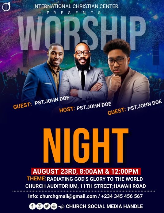 worship night Template | PosterMyWall