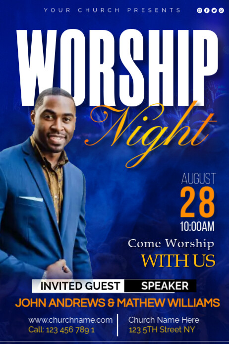 Worship Night Template | PosterMyWall