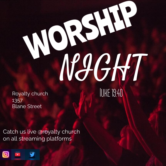WORSHIP NIGHT Template | PosterMyWall