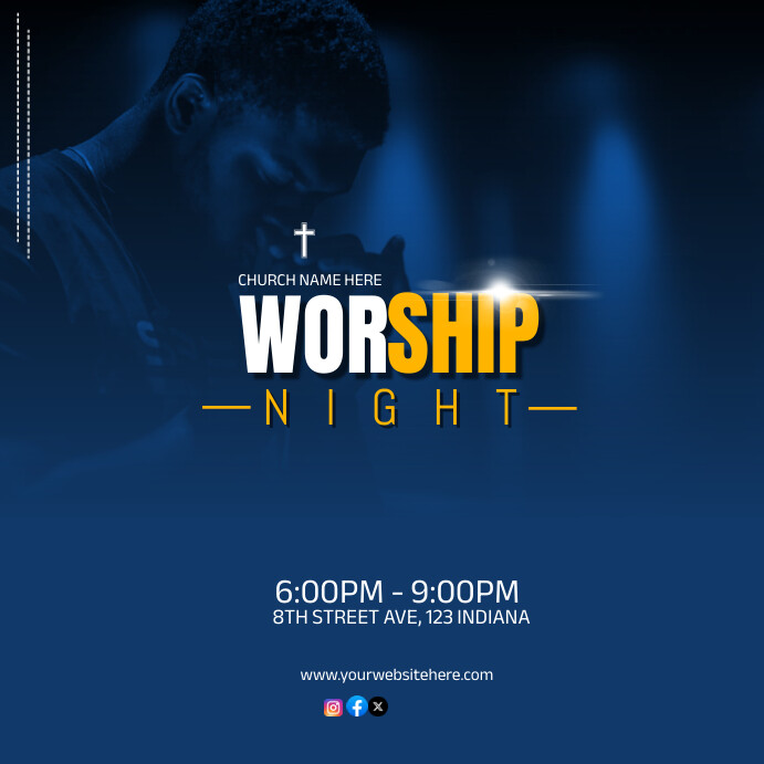 WORSHIP NIGHT Template | PosterMyWall