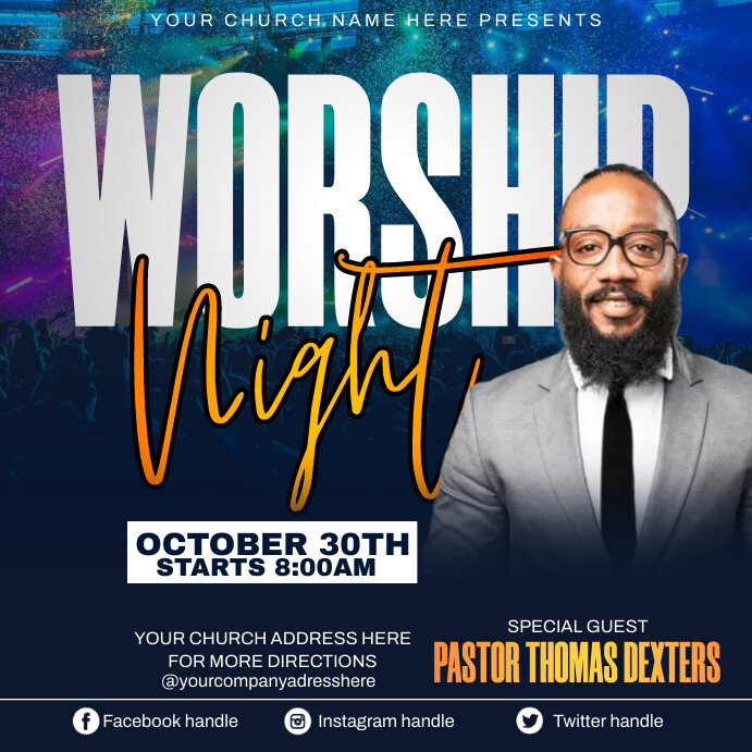 Worship night Template | PosterMyWall