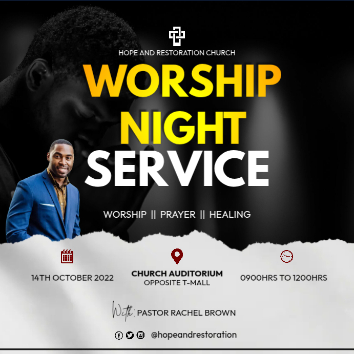 Worship night Template | PosterMyWall