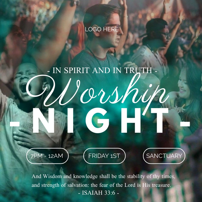 Worship Night flyer template | PosterMyWall