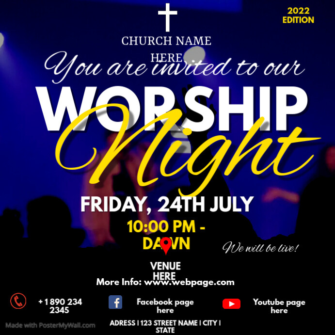 Copy of Worship Night Poster | PosterMyWall