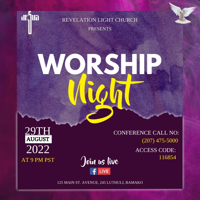 Worship Night Poster Template | PosterMyWall