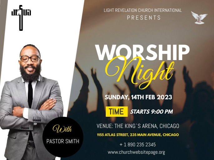 WORSHIP NIGHT POSTER Template | PosterMyWall