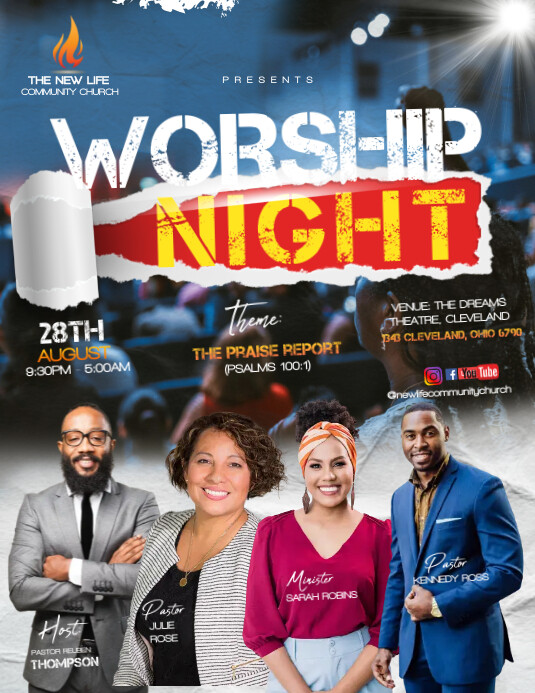 Modèle Worship Night Poster | PosterMyWall