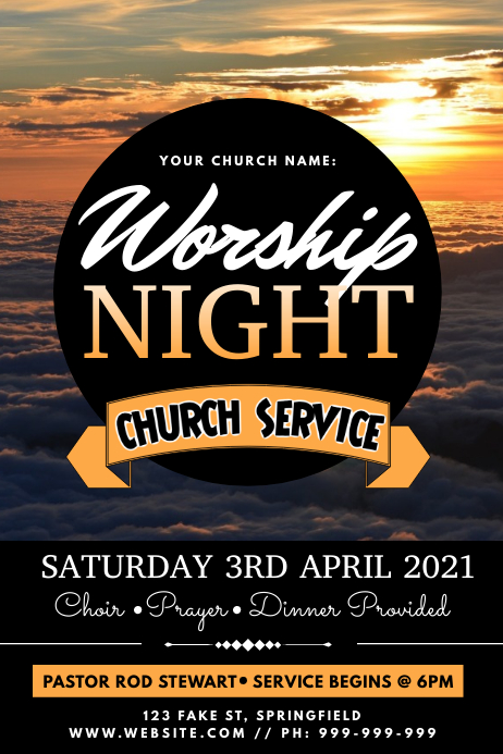 Worship Night Poster Template | PosterMyWall