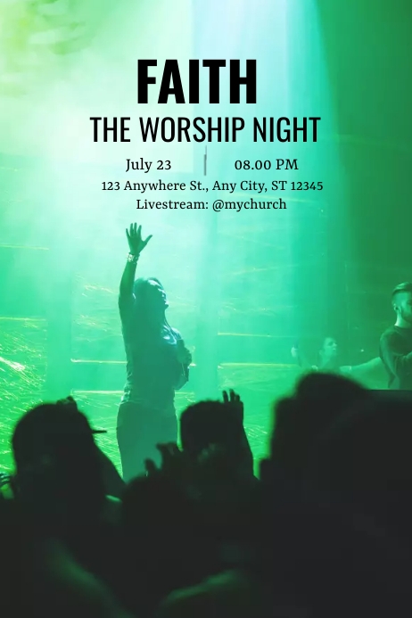 De Plantilla de Cartel de Noche de Adoración | PosterMyWall