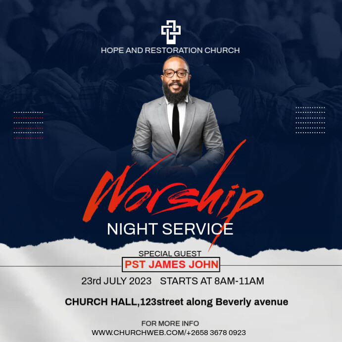 Worship night service Template | PosterMyWall