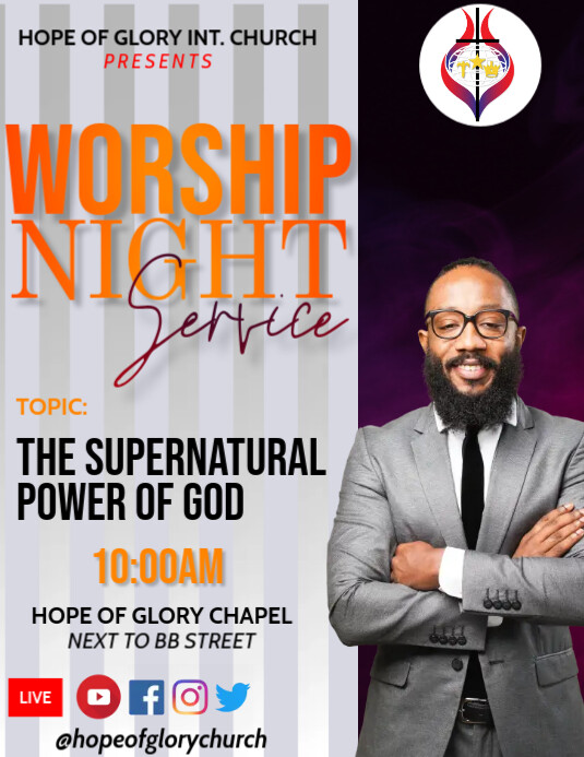 Modèle Service de Nuit D'adoration | PosterMyWall