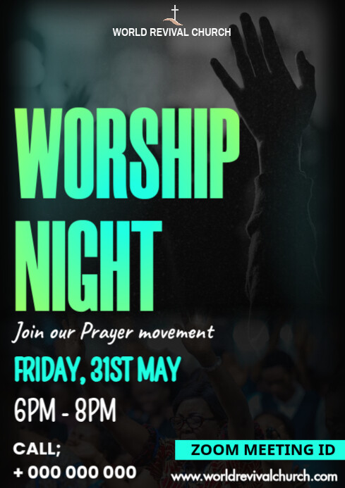 Copy of Worship night service flyer | PosterMyWall