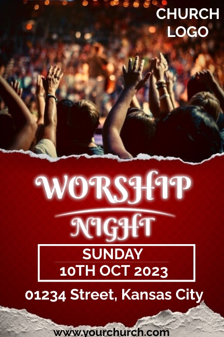 WORSHIP NIGHT TEMPLATE | PosterMyWall