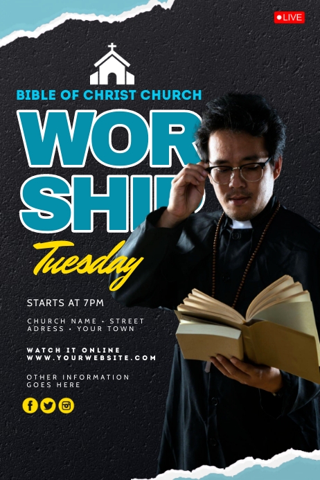 WORSHIP POSTER.KC Template | PosterMyWall