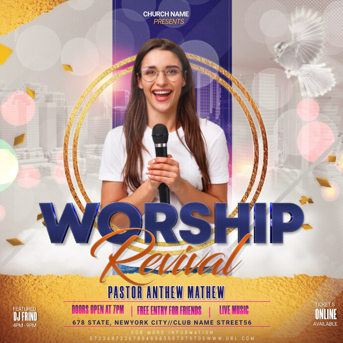Modèle Worship Revival Instagram Post | PosterMyWall