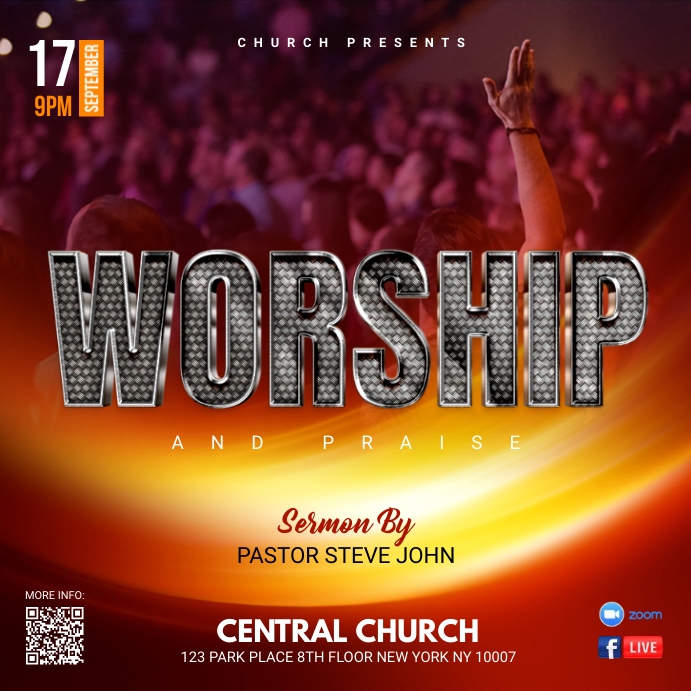 Plantilla de worship sermon pastor instagram post | PosterMyWall