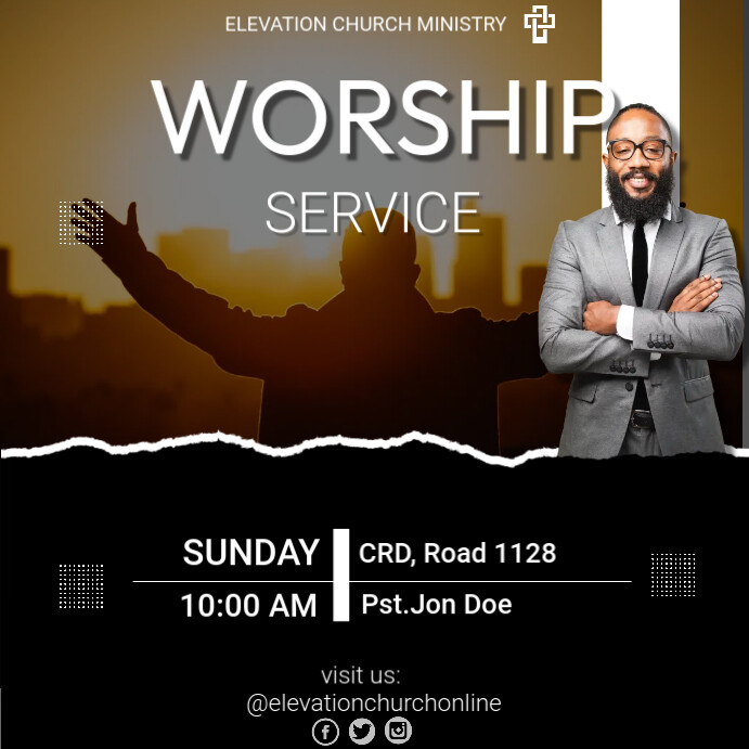 WORSHIP SERVICE (8) Template | PosterMyWall