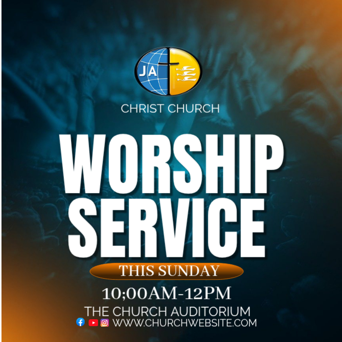 WORSHIP SERVICE Template | PosterMyWall